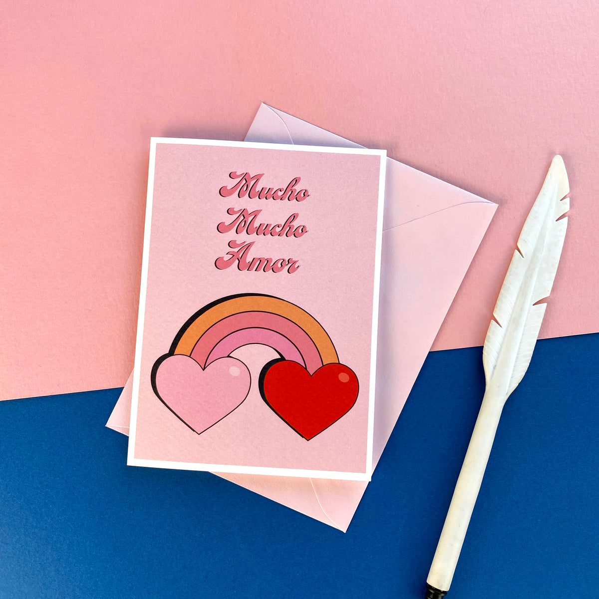 Rainbow Heart Greetings Card | Doodlemoo