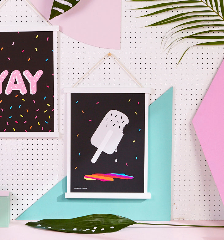 Ice Lolly print; 'Drip drop rainbow' | Doodlemoo