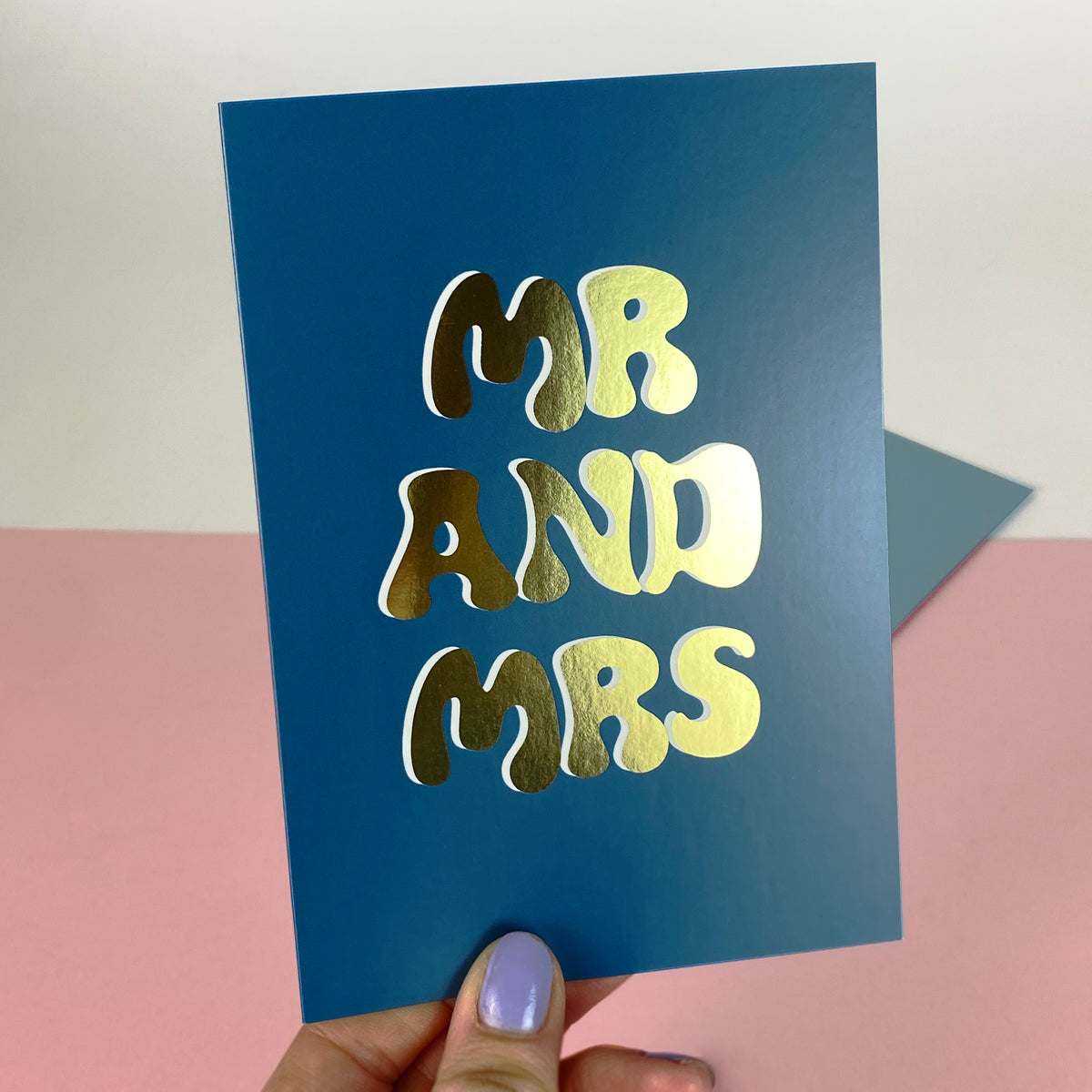 Mr & Mrs - gold foil card | Doodlemoo
