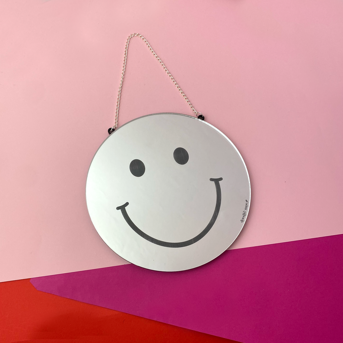 Happy face silver mirror | Doodlemoo