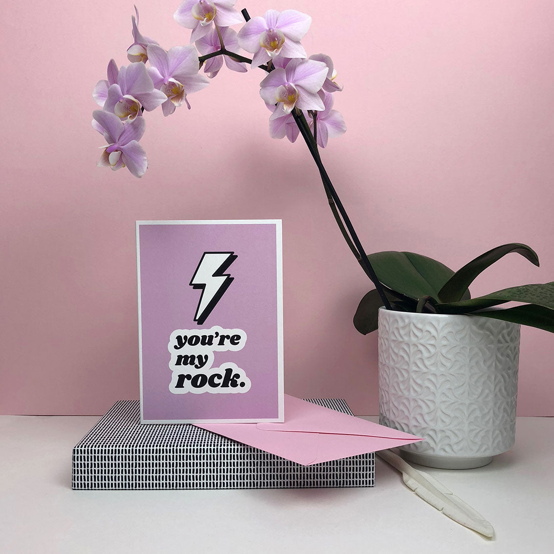 YOU'RE MY ROCK; greetings card | Doodlemoo